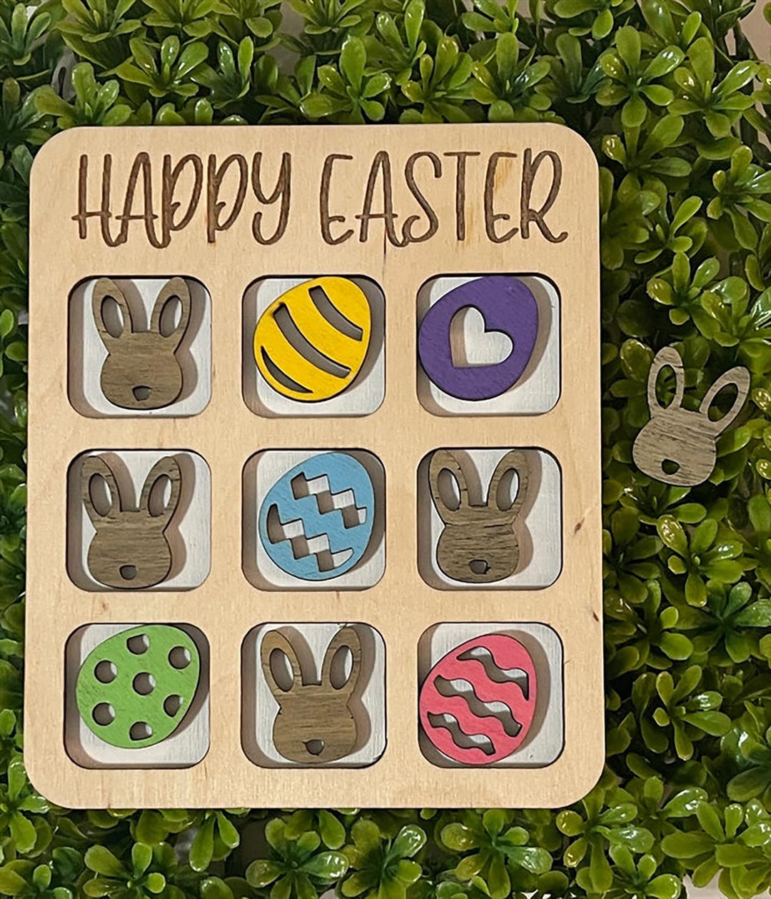 Custom Easter Tic Tac Toe Game Boards, Bunny Tic-tac-toe Wooden Board ...