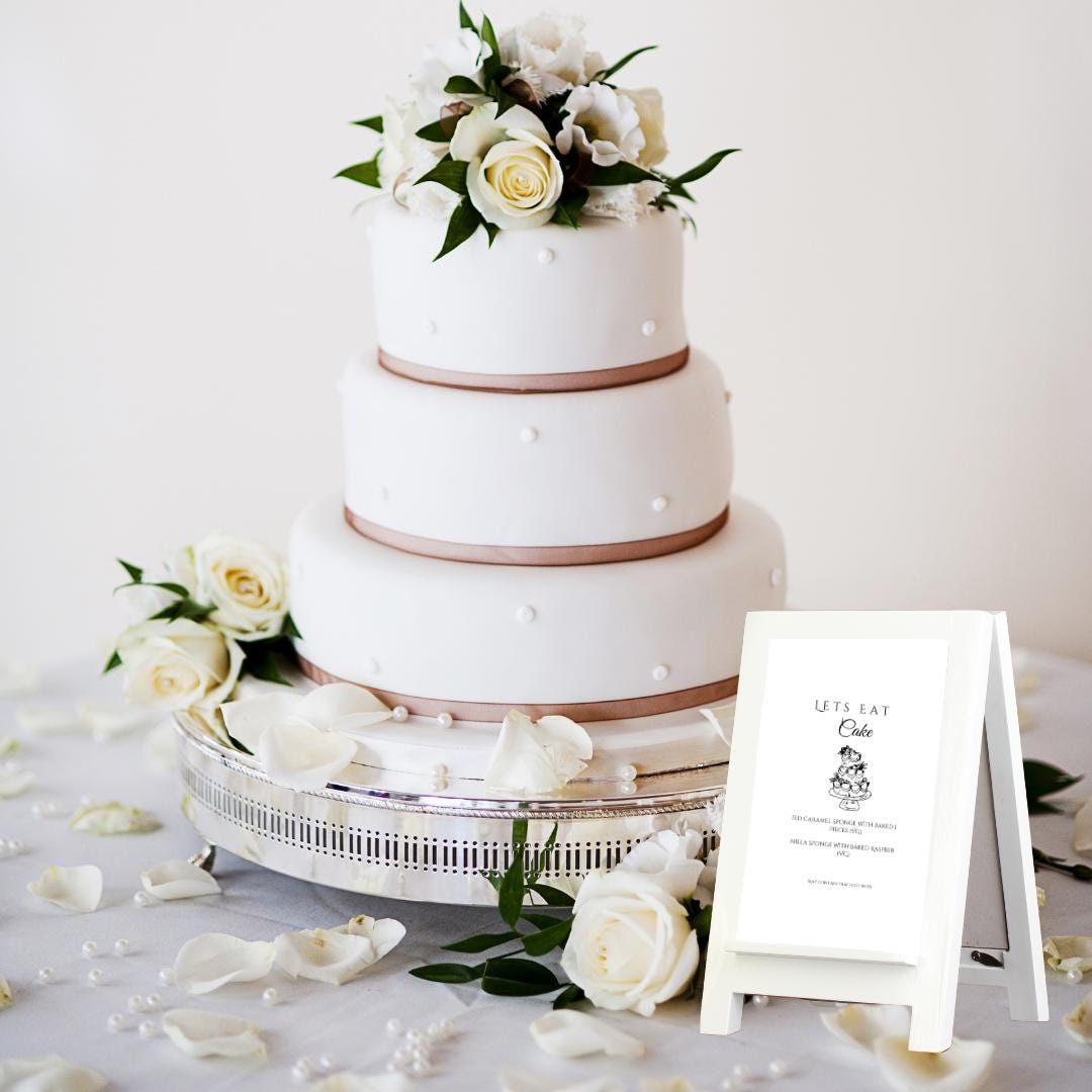 Editable Digital Cake Menu Template Personalised DIY Wedding Cake Sign ...