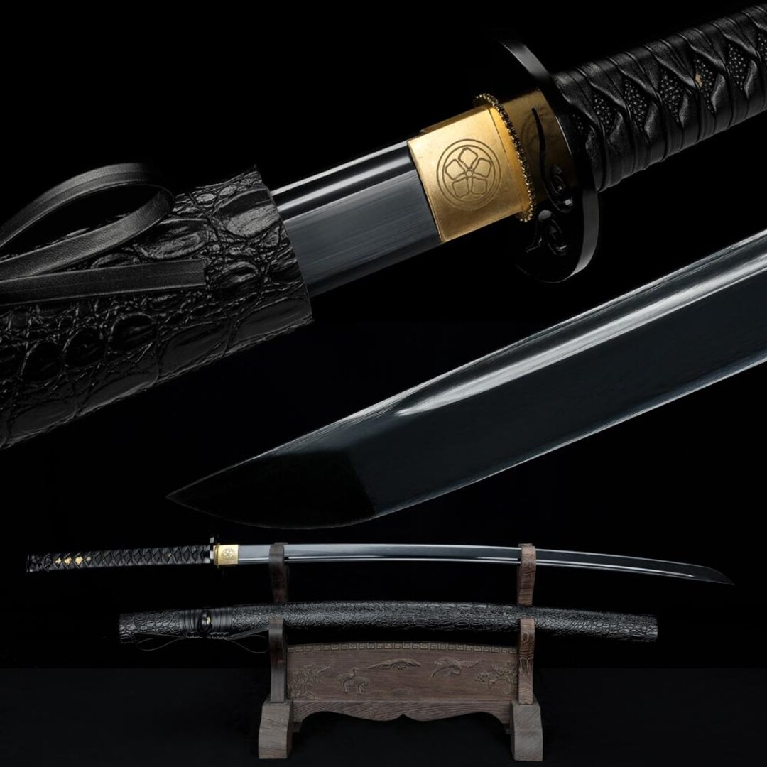 Solid Wood Leather Sheath Samurai Sword,alloy Accessory Katana,bake ...