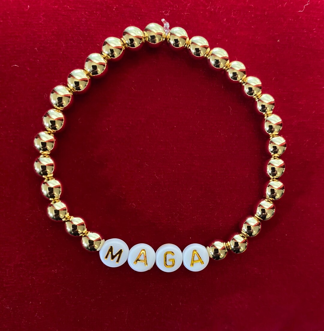 18k Gold Filled Bracelet- MAGA Bracelet- MAGA- United States of America ...