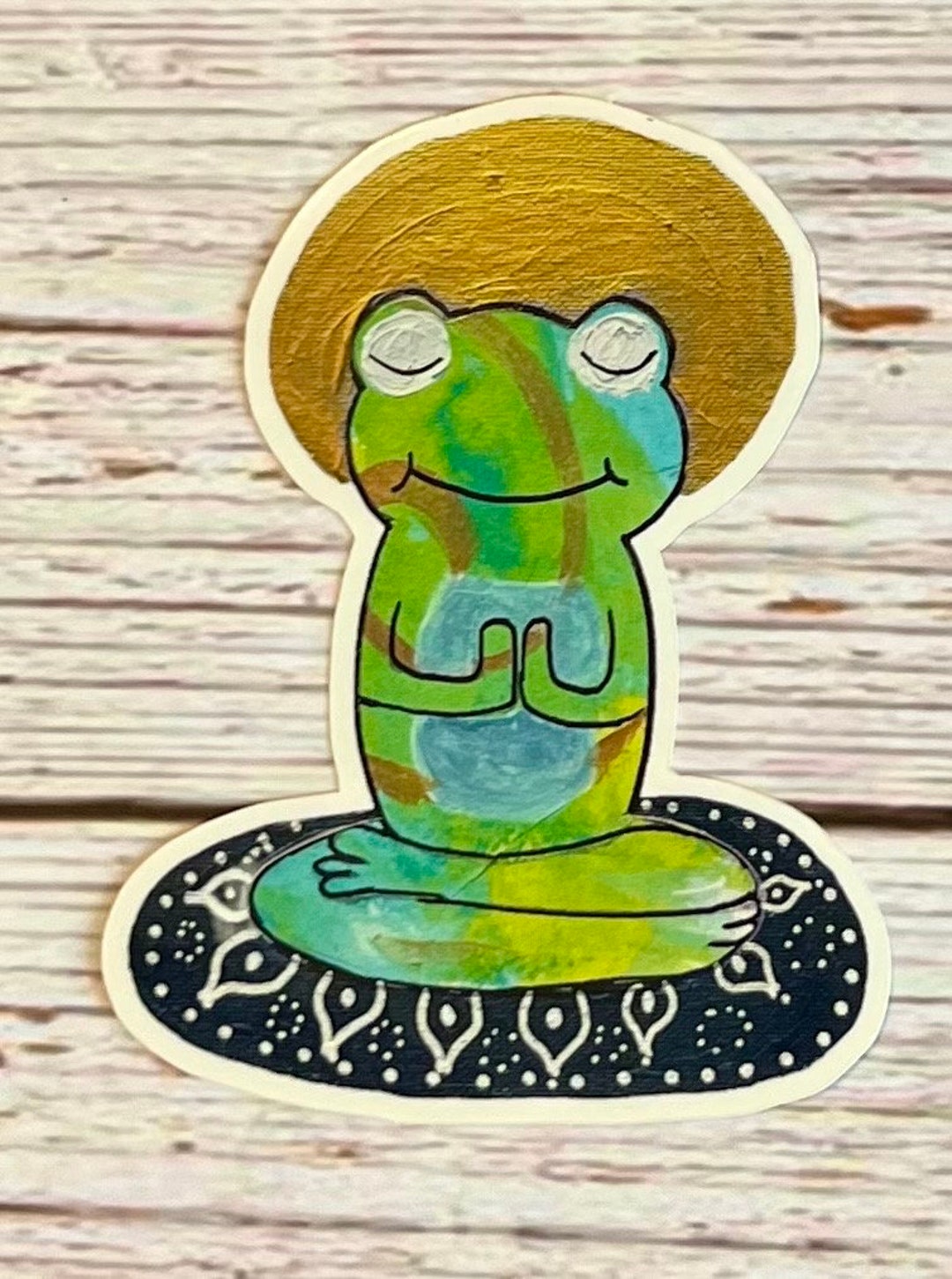 Zen Frog Sicker - Etsy