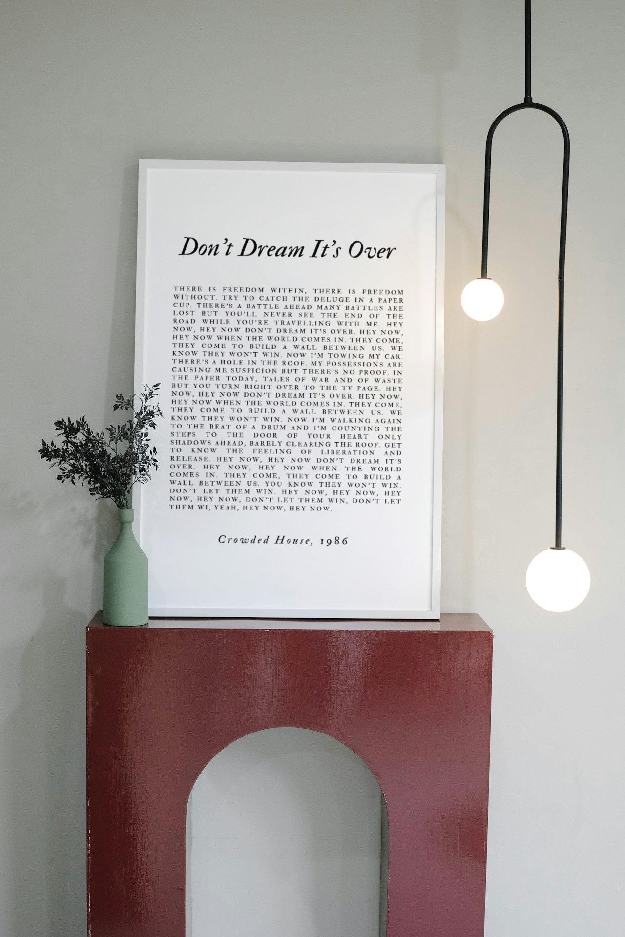 Personalized Song Lyric Art Print, Vintage Music Poster (digital ...