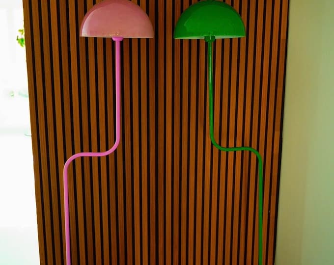 Mid Century Modern Floor Lamp Abstract Green Lamp/ Pink Lamp Retro ...