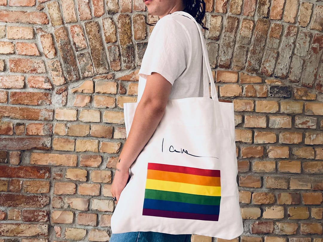 Handmade Upcycled LGBT Pride Flag Cotton Tote Bag Colourful Gay Pride ...