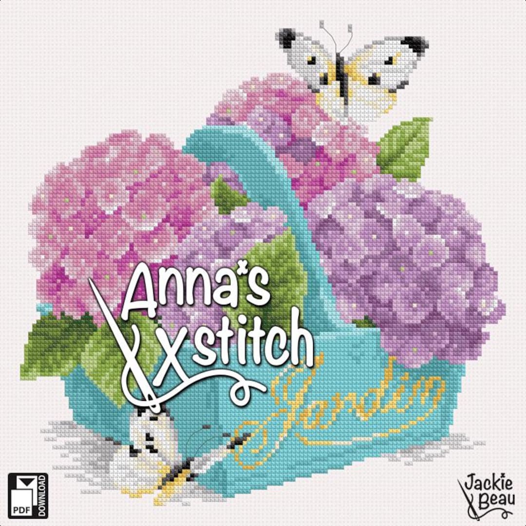 Hydrangeas - Floral Cross Stitch Design PDF Pattern Instant Download ...