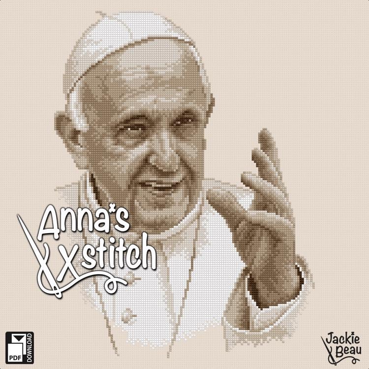 Pope Franciscus - Religious Cross Stitch Design With Religious Theme ...