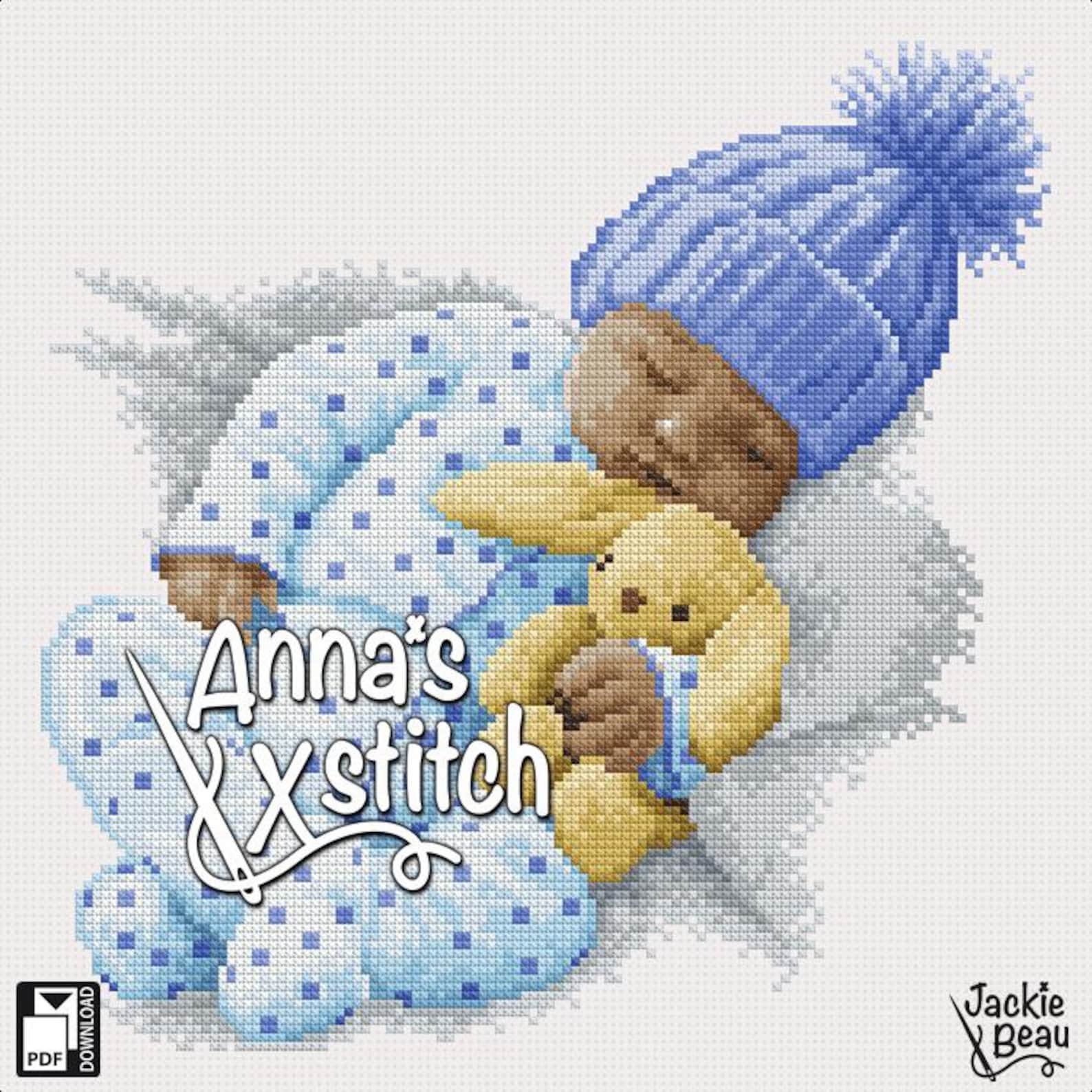Baby With Knitted Hat (colour) - Cute Baby Cross Stitch Pattern PDF ...