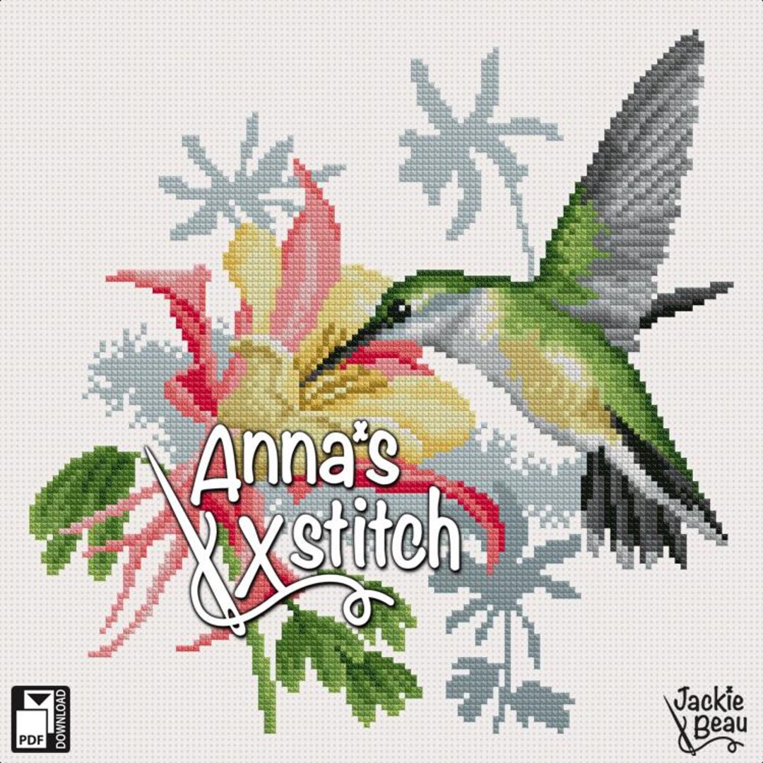 Hummingbird - Colorful Bird Cross Stitch Pattern PDF Instant Download ...