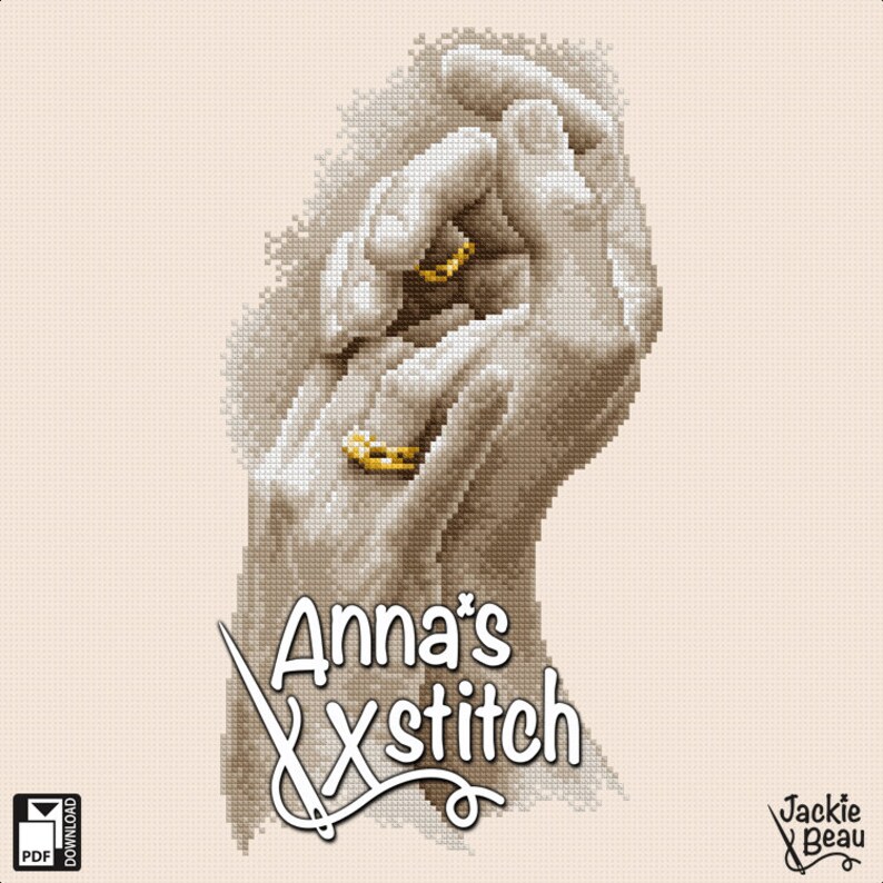Swinging Hands - Romantic Cross Stitch Design With Love Theme Instant ...