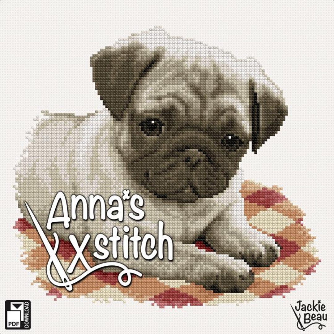 Pug Dog - Pet Cross Stitch Pattern Featuring a Domestic Animal PDF ...