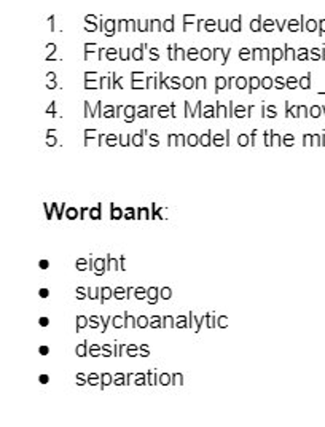 Counseling Theory Study Worksheet - Psychoanalytic Therapy - Etsy