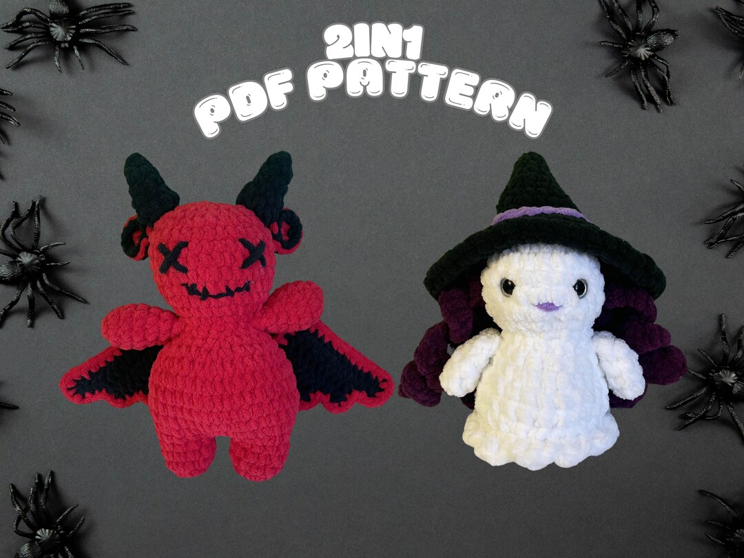 Halloween Crochet Pattern , Ghost Crochet Pattern , Devil Crochet Pattern ,devil Amigurumi ...