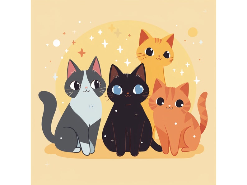 Cats Clipart Bundle PNG Cute Cats PNG Perfect for Card Making - Etsy