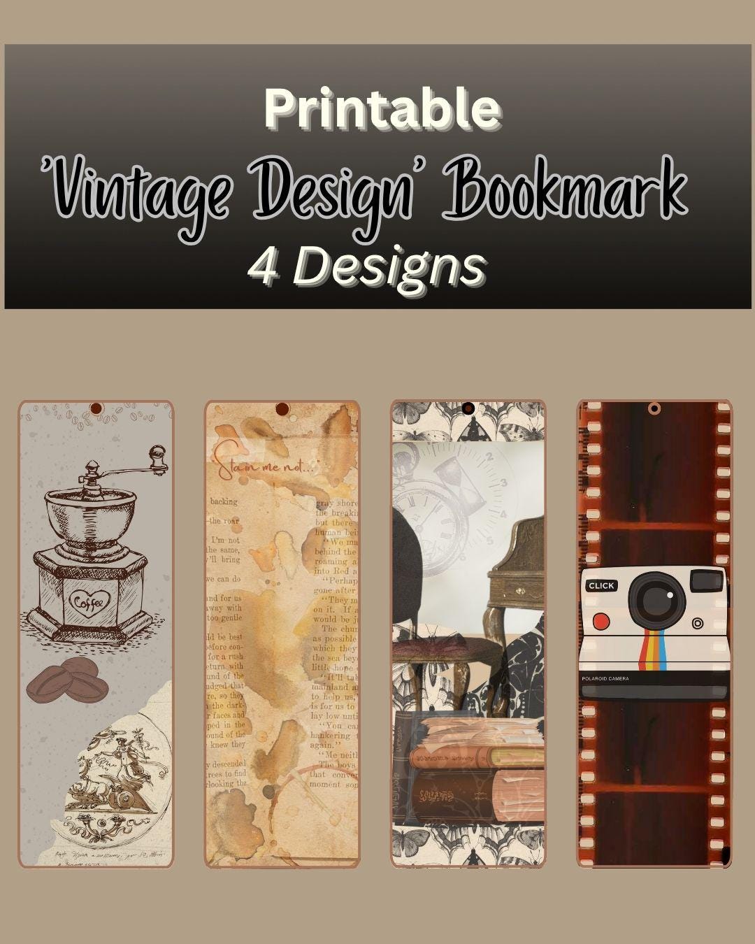 Printable Vintage Bookmarks | Retro Style Designs (digital Download) - Etsy