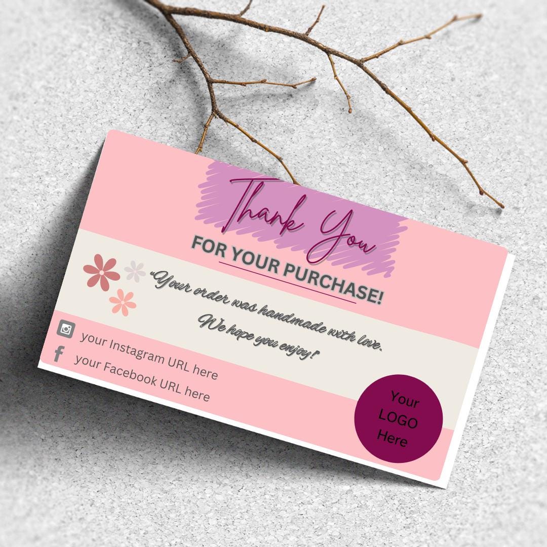 Thank You Business Card, Template, Editable Thank You Business Card ...