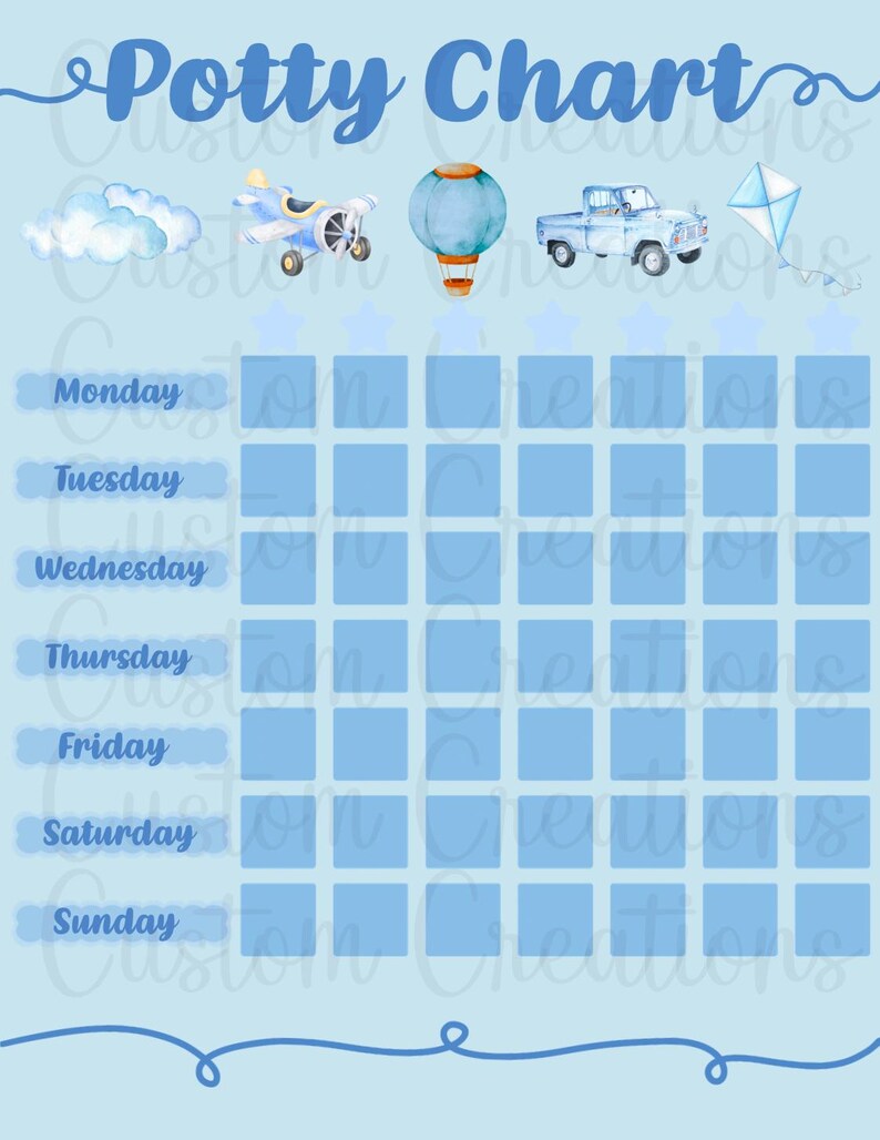 POTTY CHART, Boys and Girls, Potty Training Chart, PDF, Charts, Potty ...