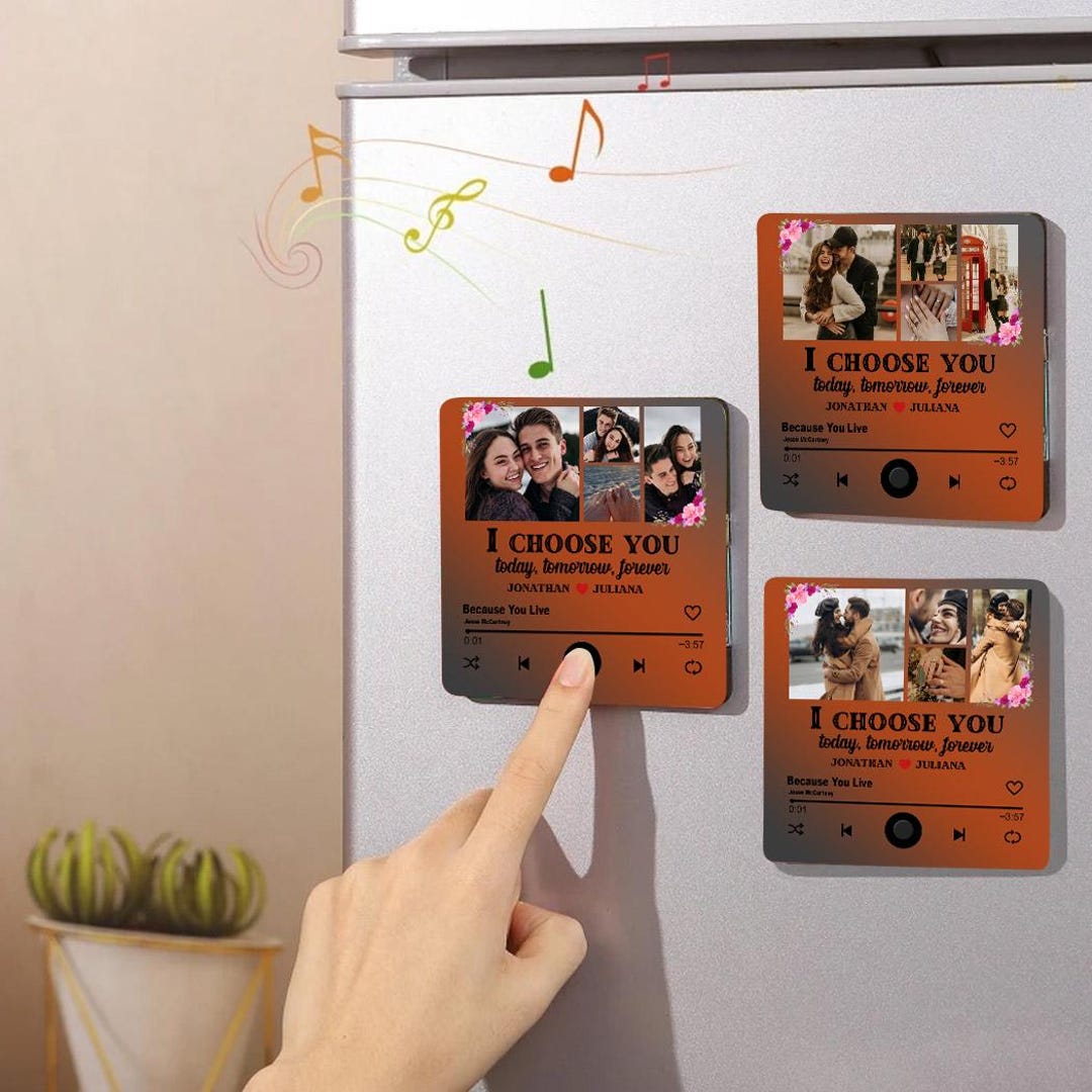 Custom Music Fridge Magnet With Photo, Personalized Music Refrigerator ...