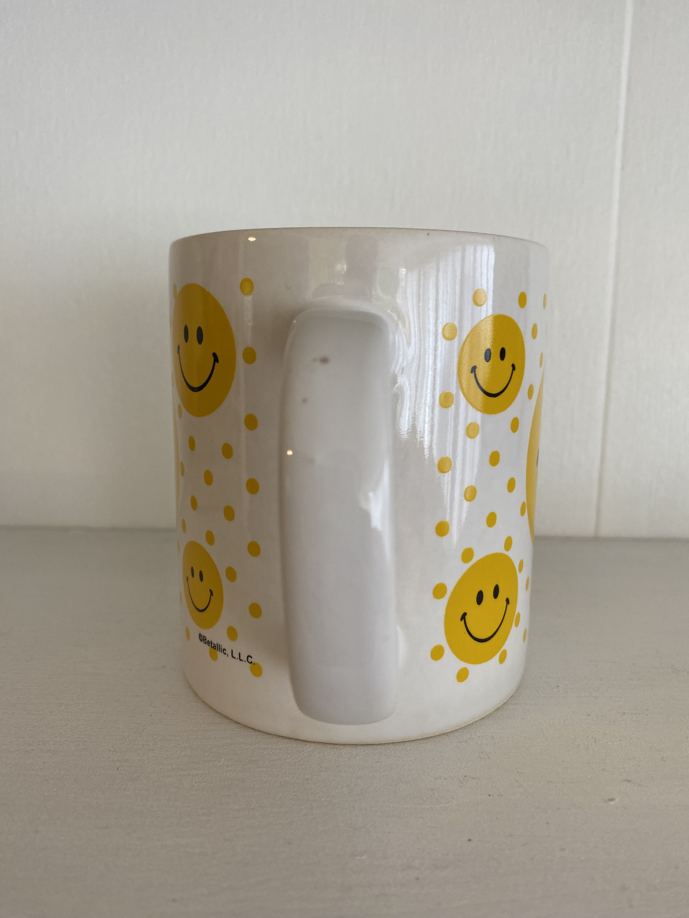 Vintage 90s Smiley Face Mug White and Yellow Smile Ceramic Collector ...