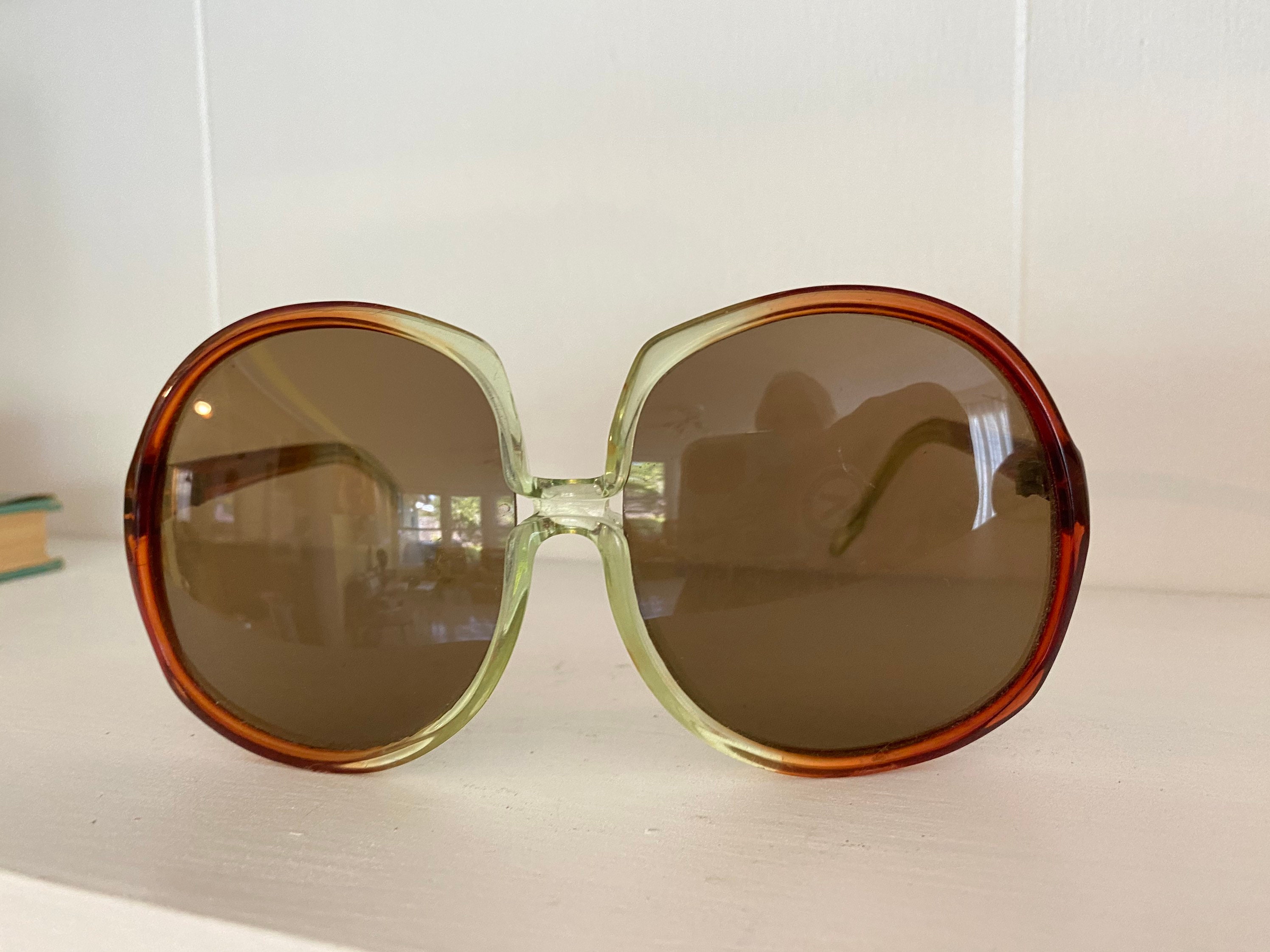 Vintage 60s Mod French Bug-eye Big Sunglasses Huge Retro Glasses Rare ...