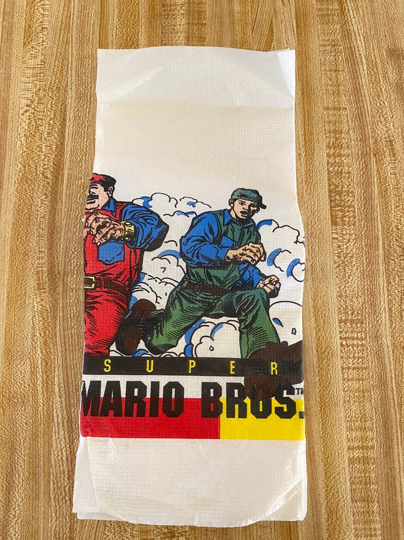 Vintage 90s Super Mario Bros. Paper Rectangle Tablecloth Retro Nintendo ...