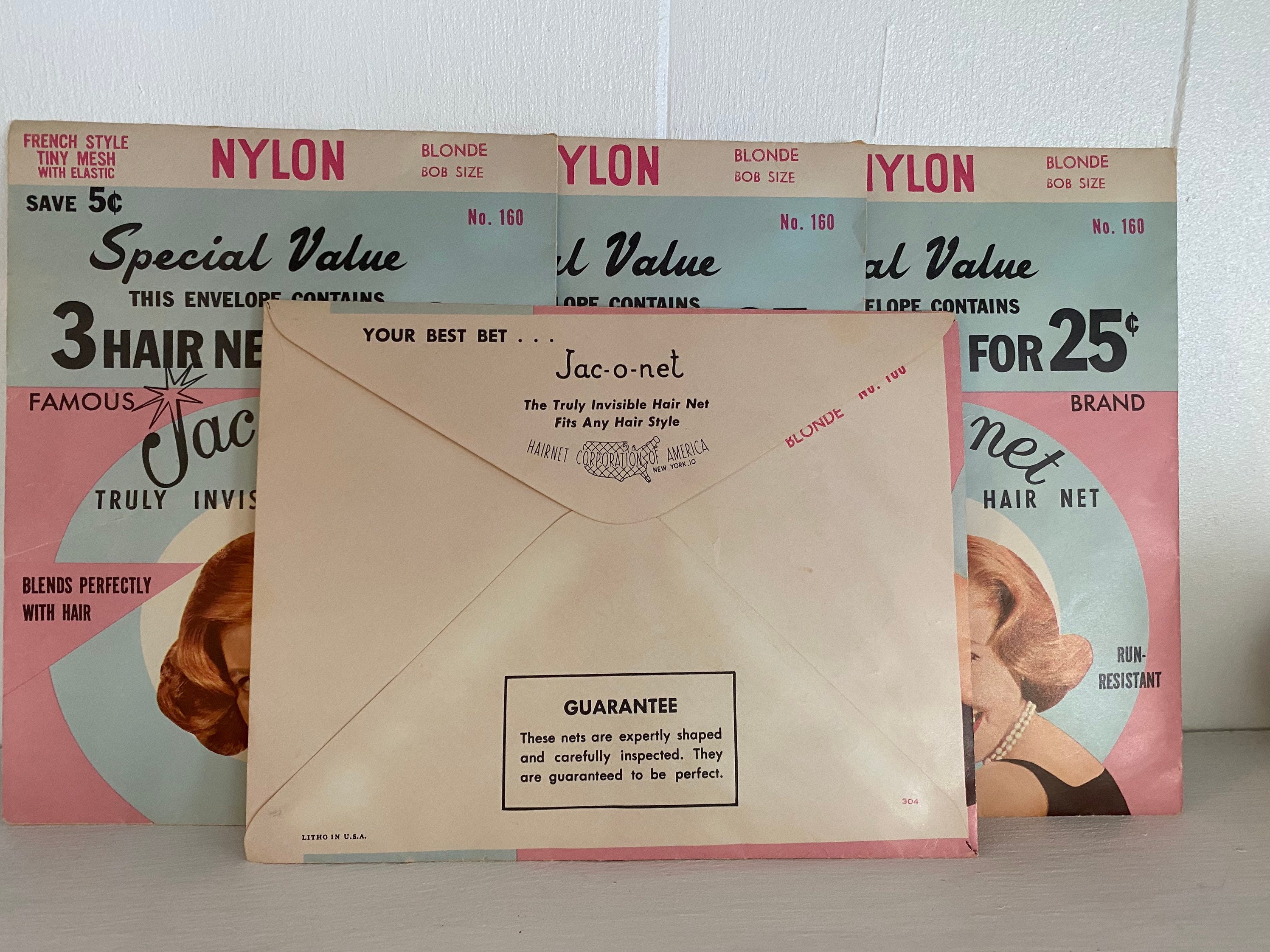 Vintage 50s Jac O Net Hair Nets Blonde Set of 4 Mid Century Modern ...