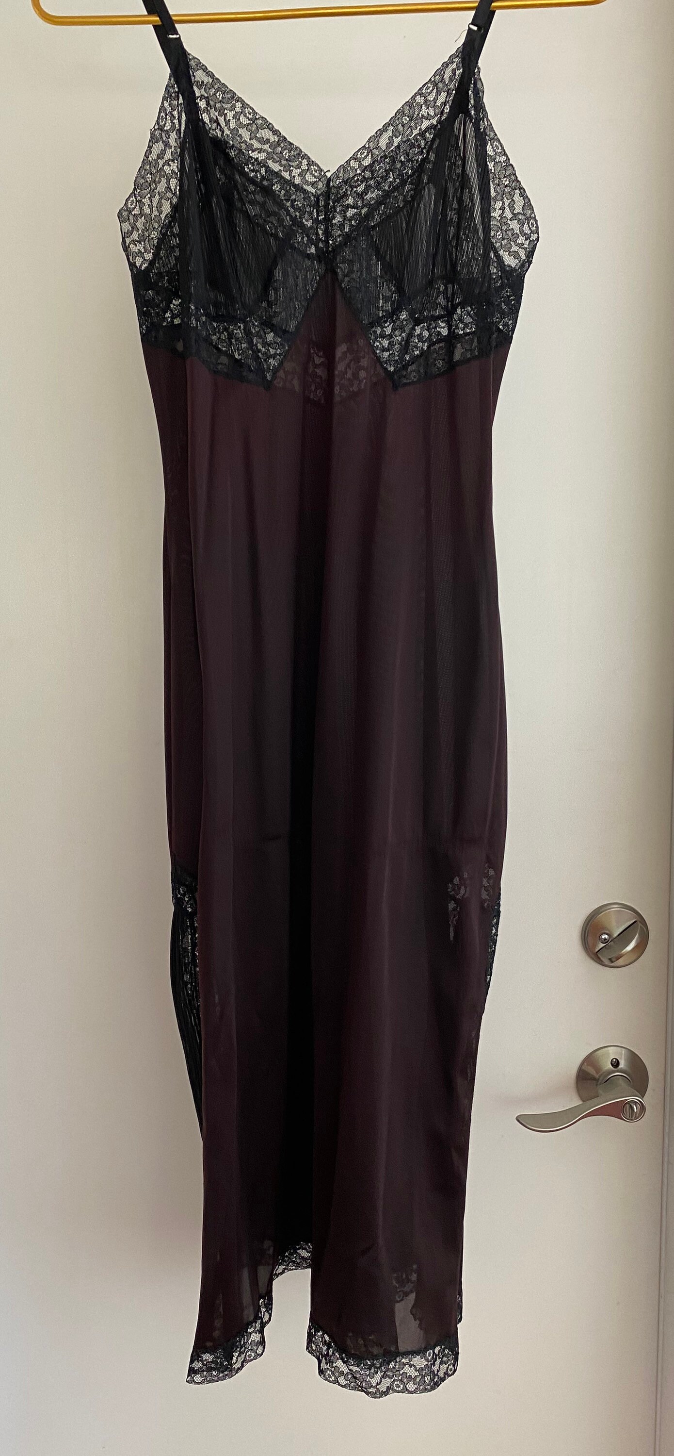 Vintage 50’s Black Rayon Nylon Chiffon Knife Pleated Sheer Bust Volup ...
