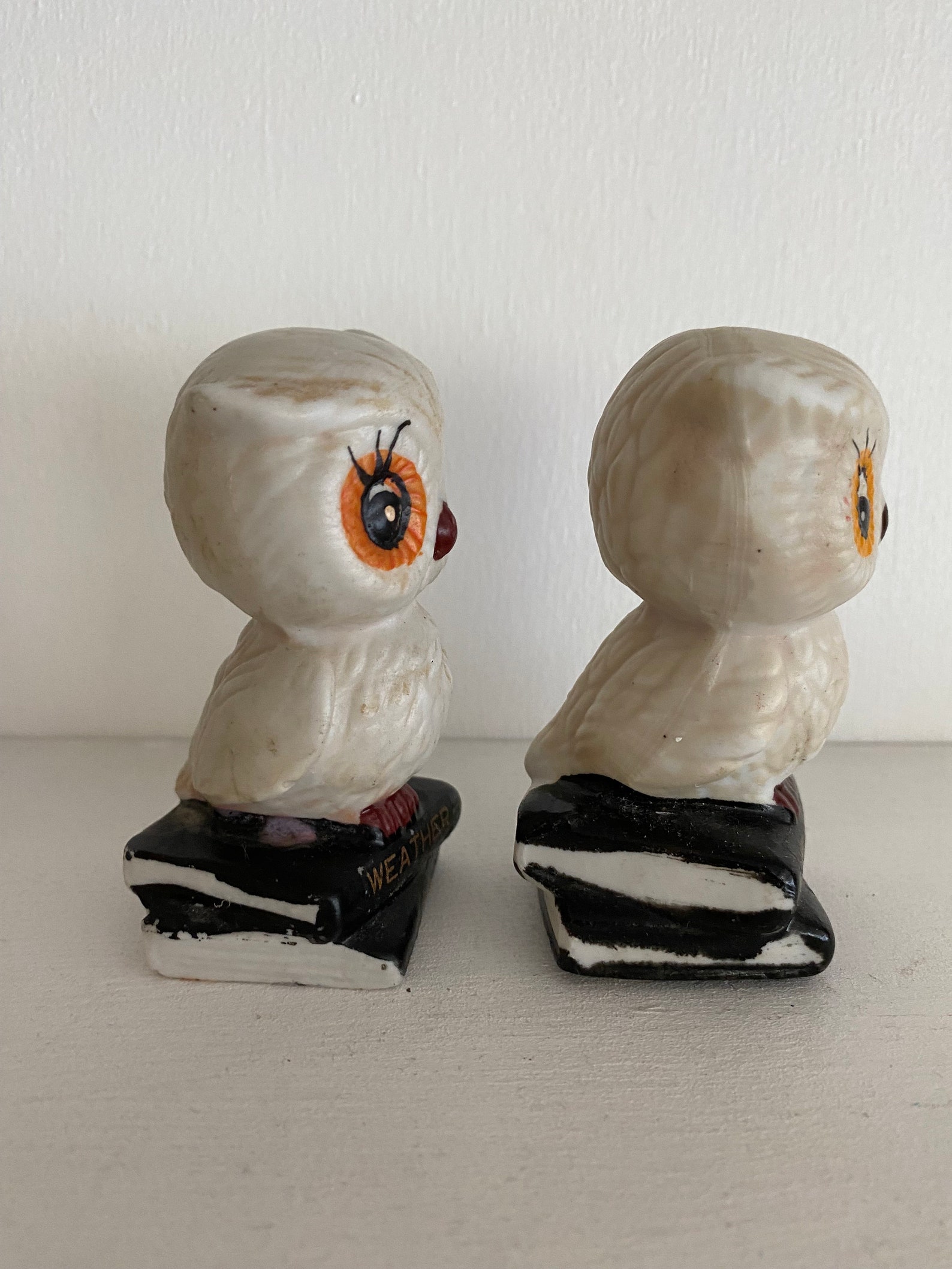 Vintage 60’s Pair Weather Owl Ceramic Figurines Mid Century MCM Retro ...