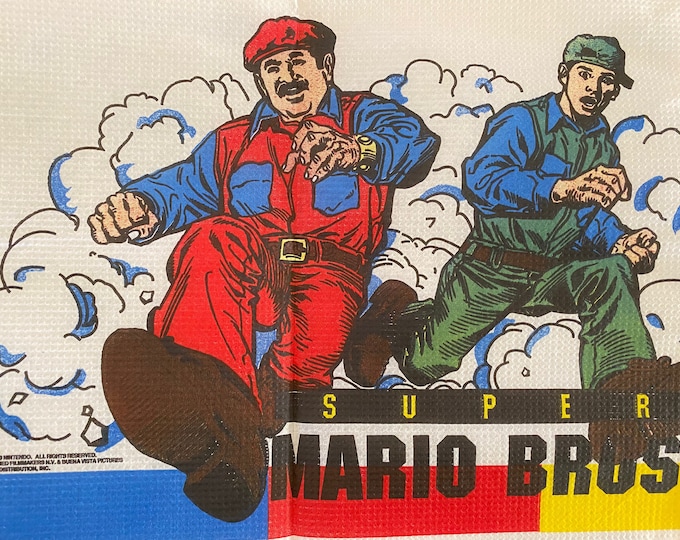 Vintage 90s Super Mario Bros. Paper Rectangle Tablecloth Retro Nintendo ...