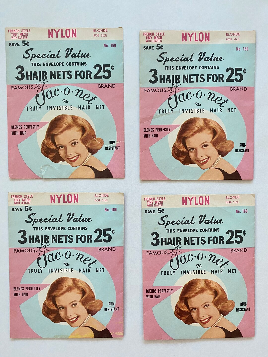 Vintage 50s Jac O Net Hair Nets Blonde Set of 4 Mid Century Modern ...