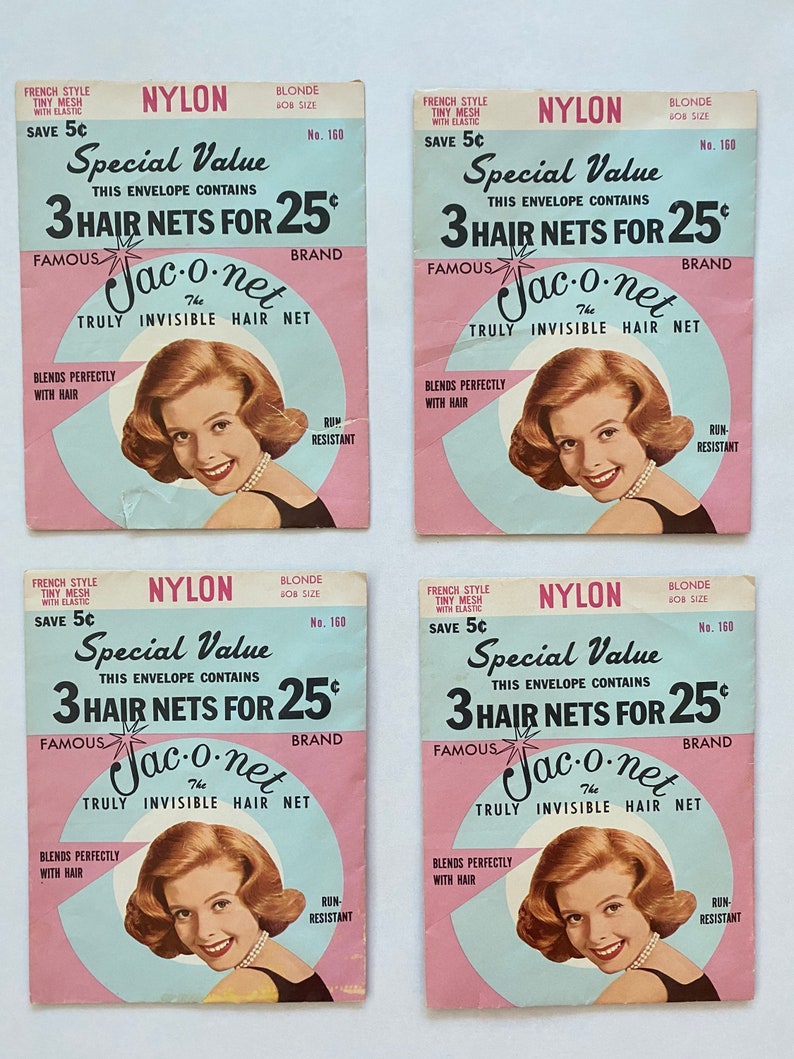 Vintage 50s Jac O Net Hair Nets Blonde Set of 4 Mid Century Modern ...