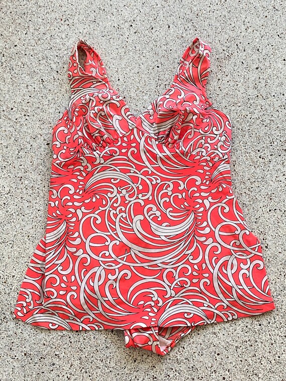 vintage op art swim suit 90s does 60s graphic optical… - Gem