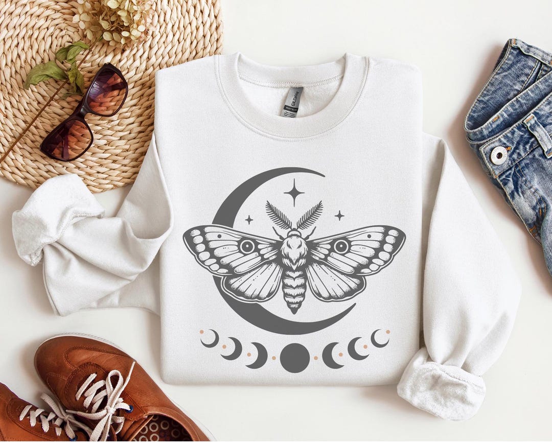 Lunar Moth Sweatshirt, Lunar Moth, Moth Sweater, Moth Crewneck, Bug ...