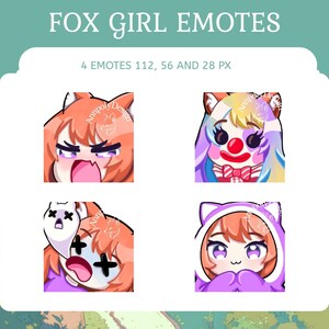 Chibi Twitch Emote Pack set 2 girl, Streamer Twitch Stickers Grumpy ...