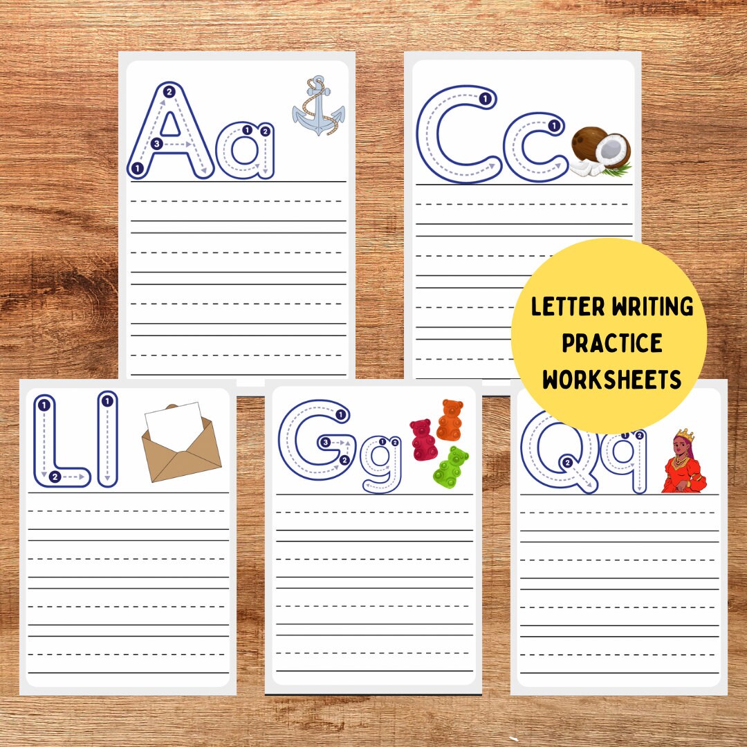 Letter Writing Practice Worksheet for Kids - Etsy