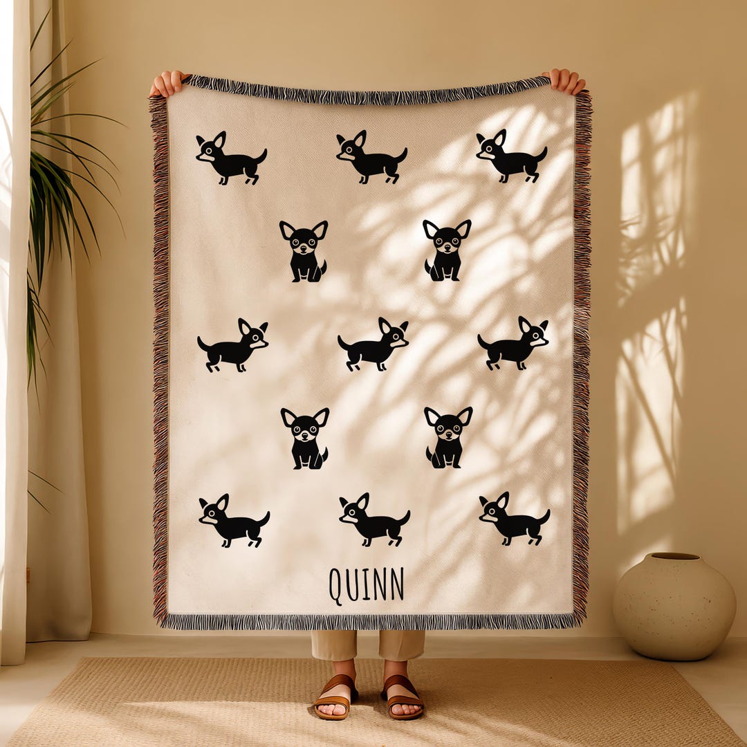 Chiweenie Gift: Custom Dog Name Blanket, Chiweenie Blanket, Dog Nursery ...