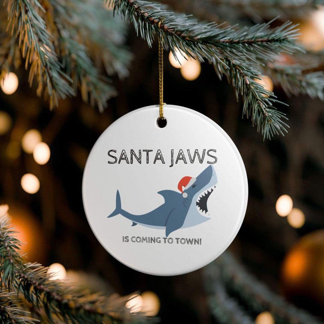 Shark Ornament; Jaws Christmas; Jaws Gifts; Merry Fishmas - Etsy
