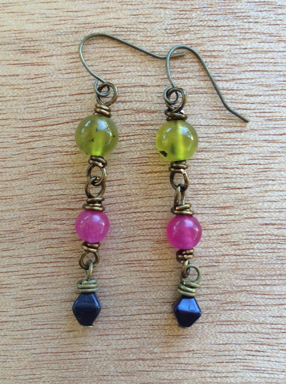 E442 Multi-color Dangle Earrings - Etsy Ireland