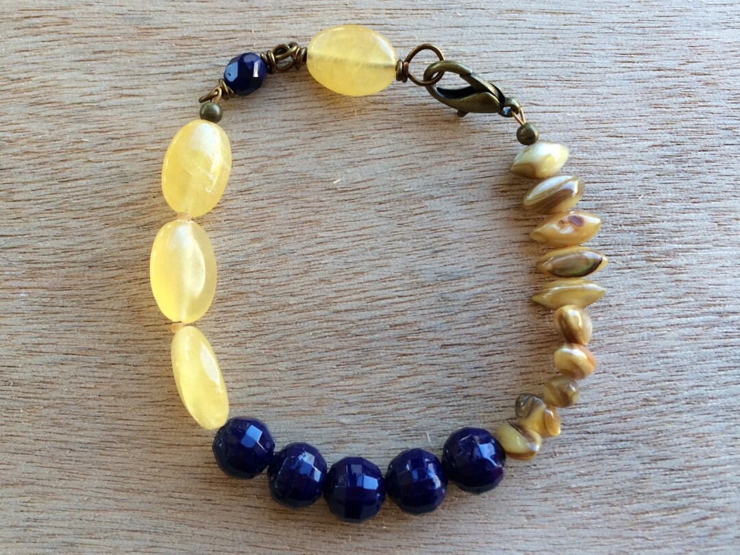 C152 Georgia Tech Navy and Gold Bracelet - Etsy