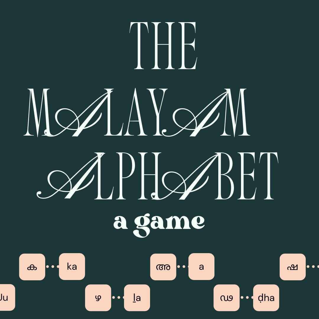 Malayalam Alphabet Learning Game Printable Educational Game for Beginners Romanized ...