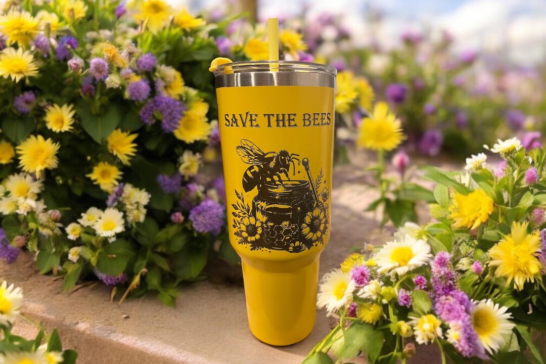 Save the Bees 40 Oz Hot and Cold Tumbler, Bee Gift, Birthday Gift, Bee ...