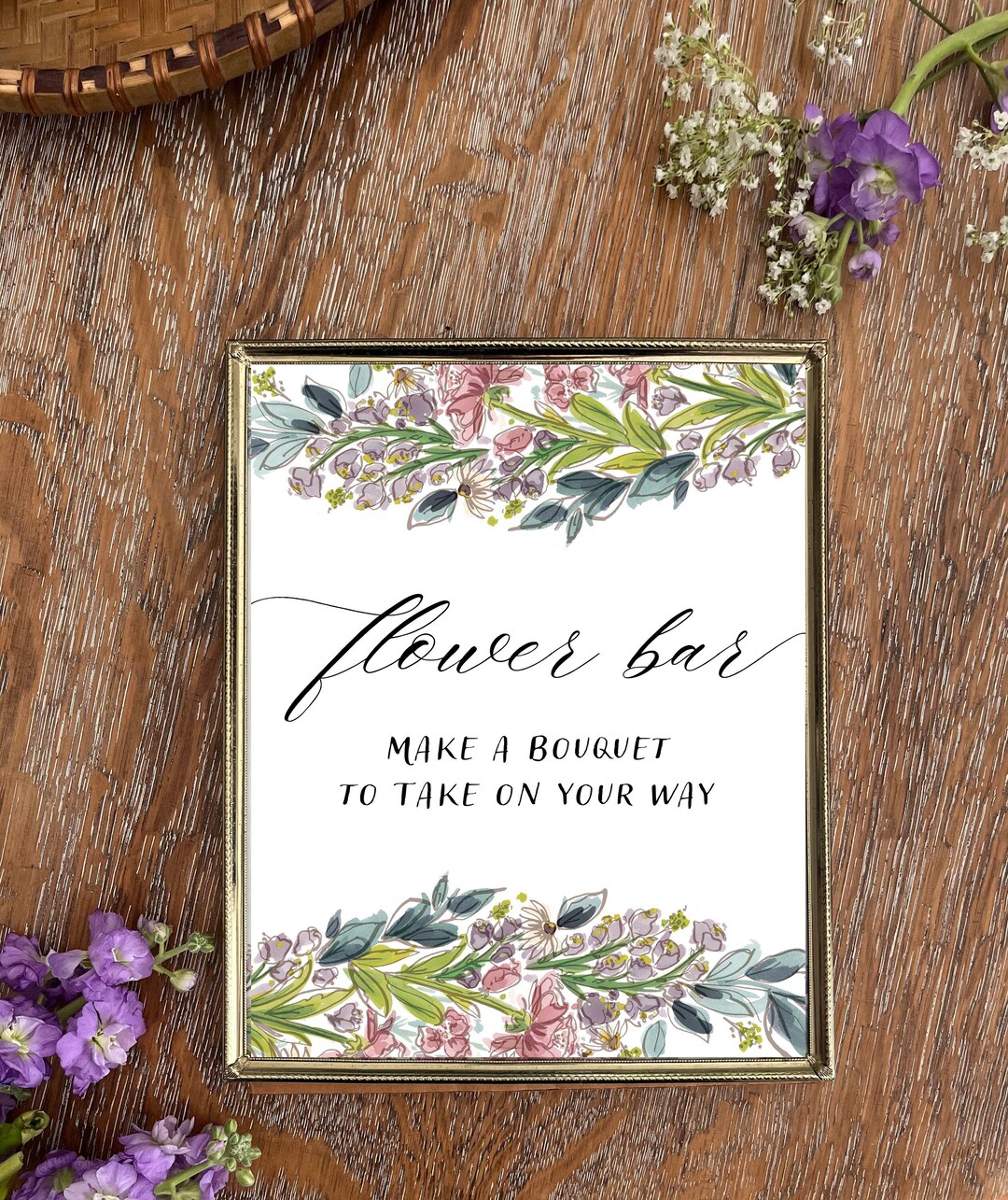 Flower Bar Instant Download, Original Art Floral - Etsy