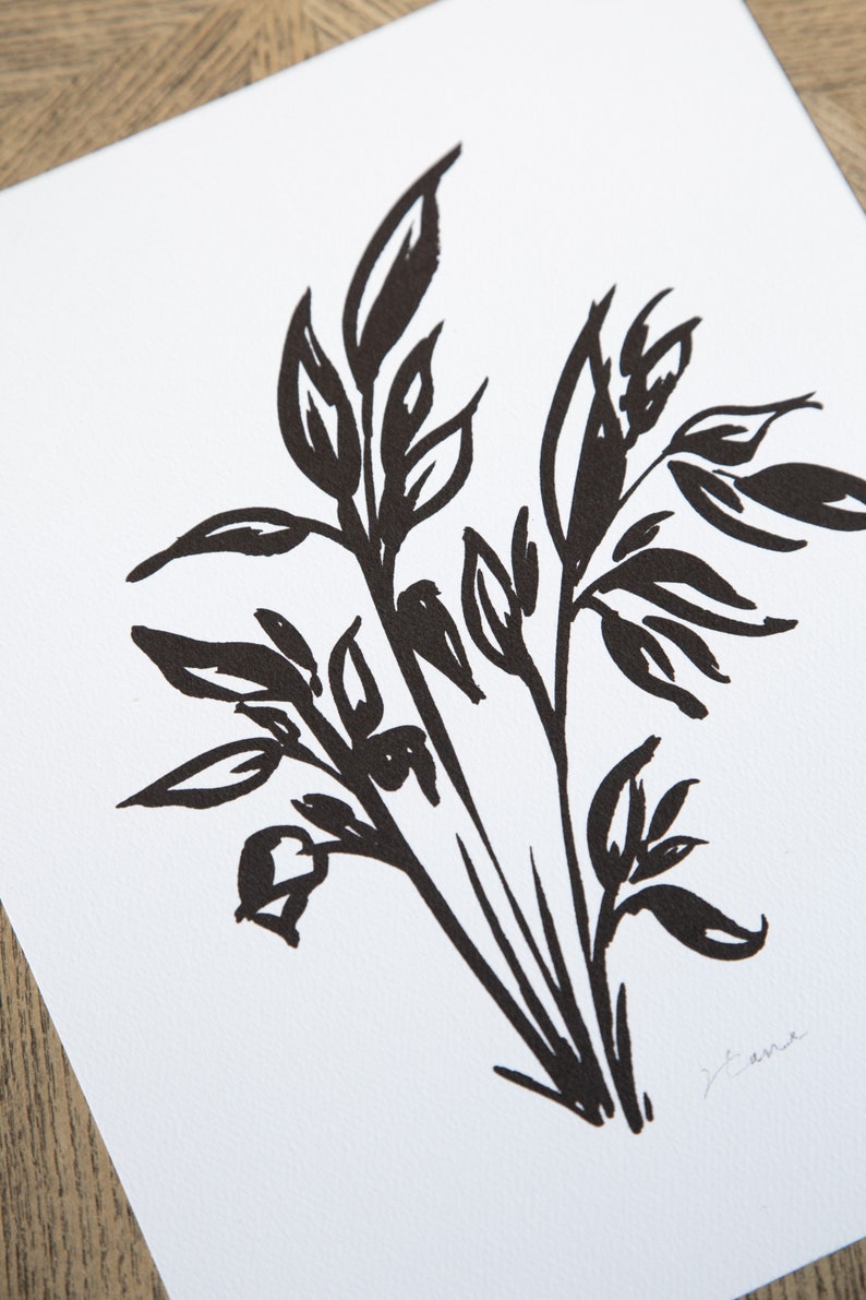 Foliage Ink Study 01, Archival Print. Original Artwork. Watercolor. Art ...