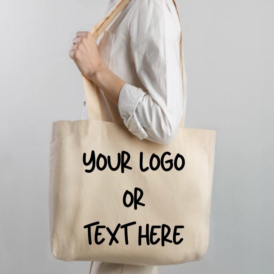 Custom Logo Tote Bag: Personalized Cotton Shoulder Bag - Etsy