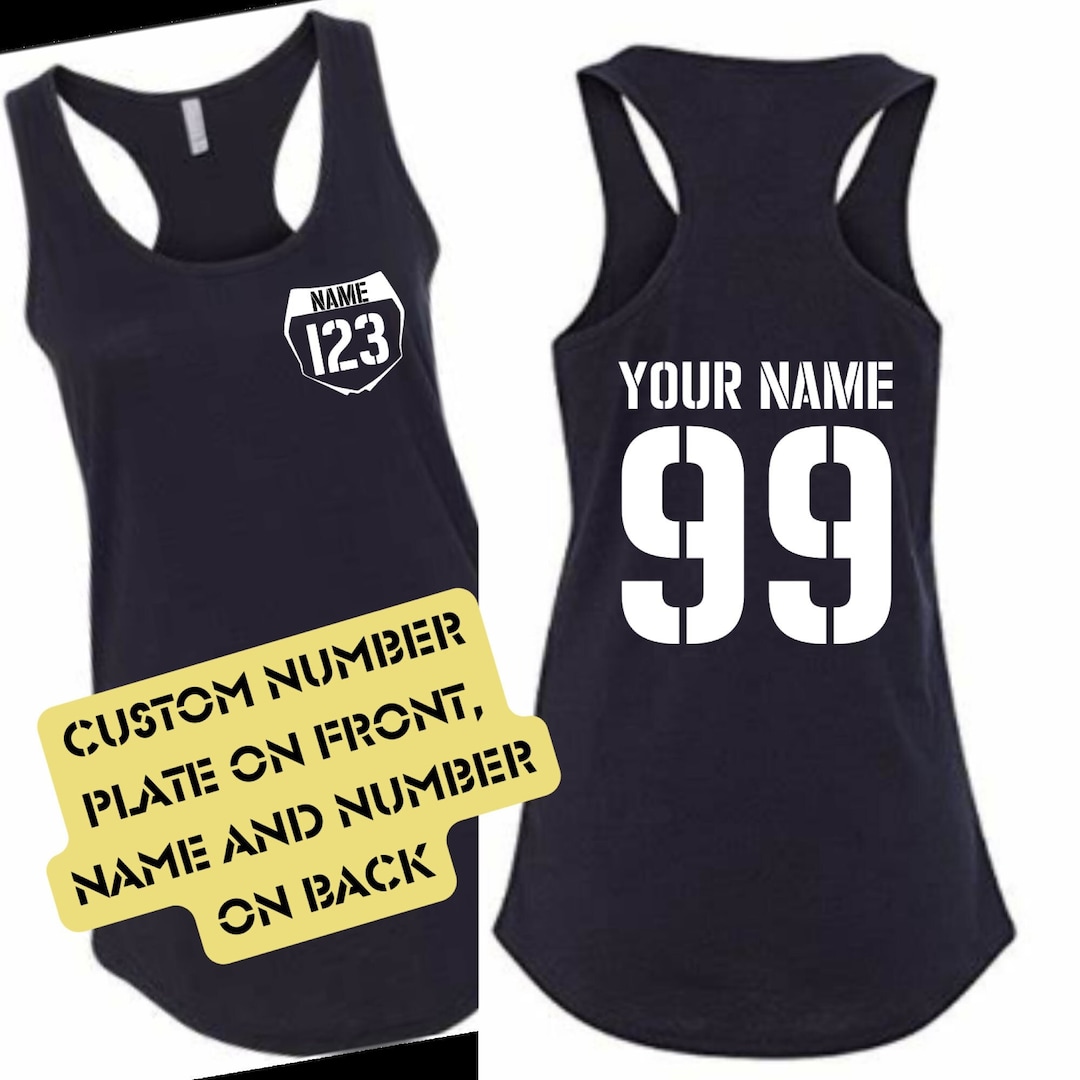 Custom Number Plate Front and Name and Number Back Tank Top, Moto Dirt ...