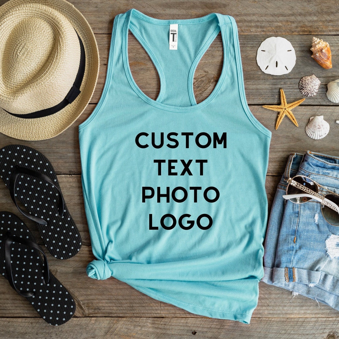 Custom Design Tank Top for Women, Personalized Tank Top Custom Text ...