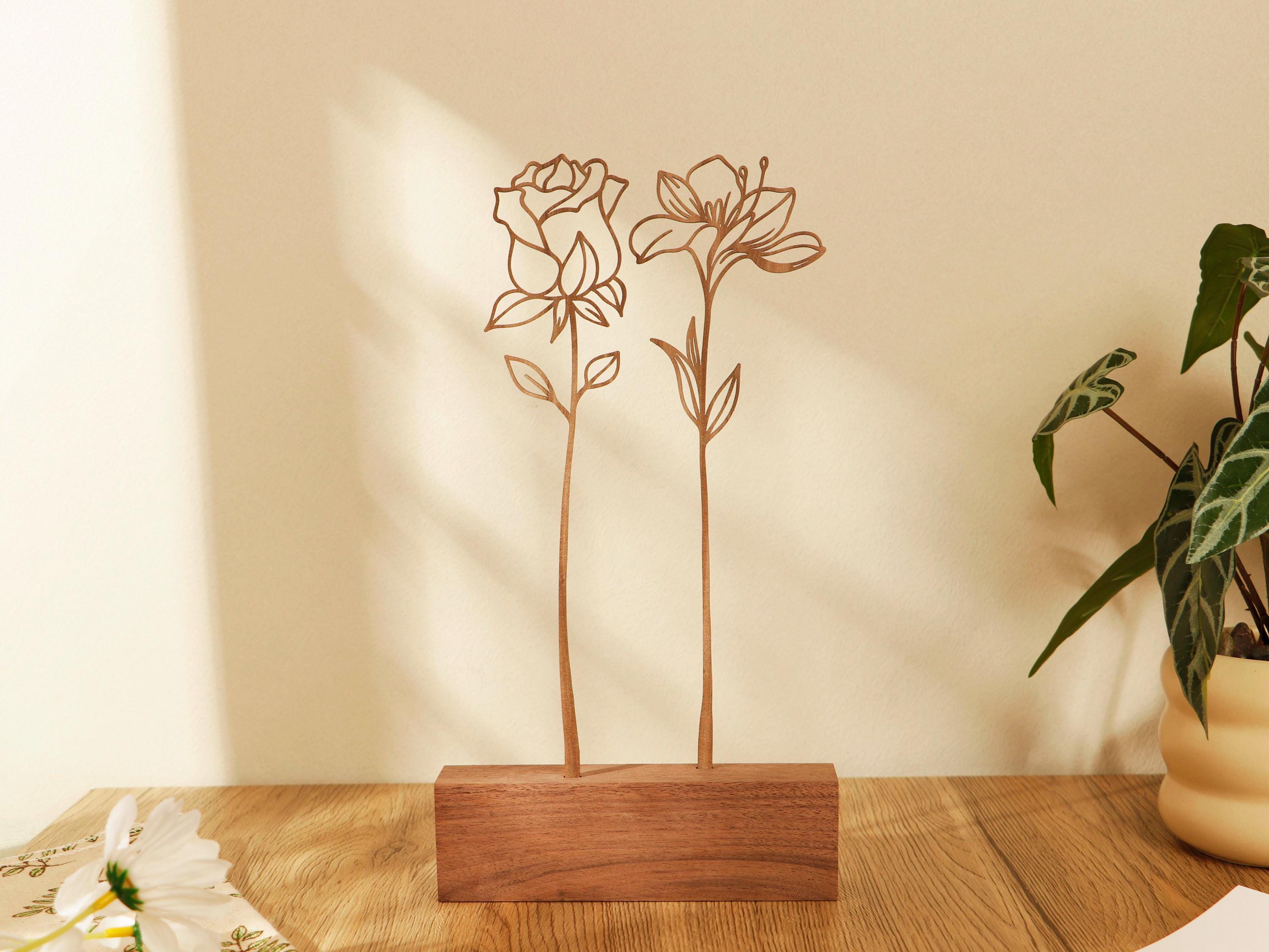 Custom Wood Birth Flower Garden, Personalized Grandma Gift, Christmas ...