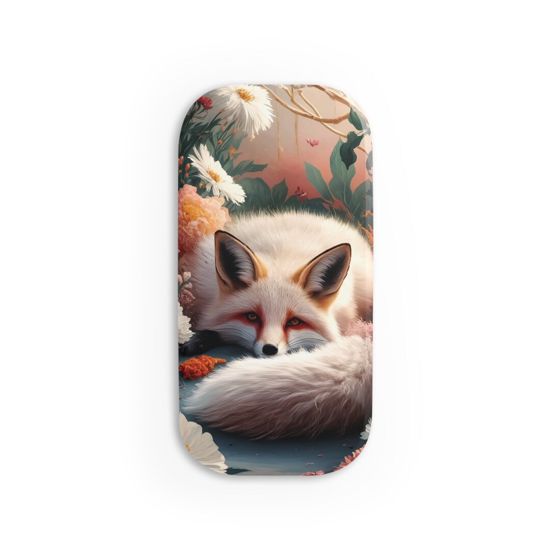 Cute Fox Phone Stand Gift, Floral Fox Phone Holder Art, Woodland Fox ...