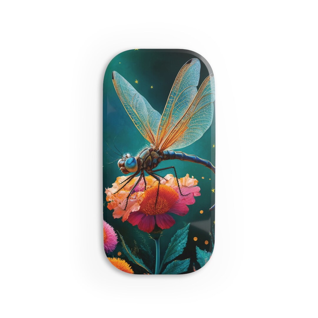 Dragonfly Floral Phone Stand, Nature Insect Phone Holder, Botanical ...