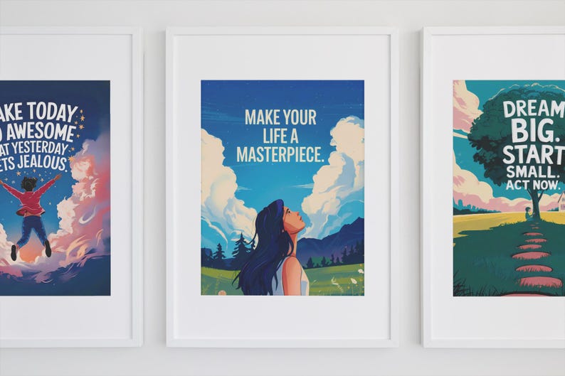 Motivational Classroom Art Prints: Inspirational Kids Room Decor ...