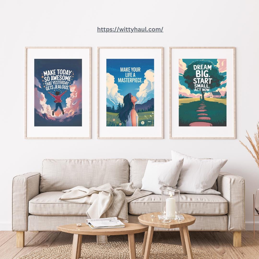 Motivational Classroom Art Prints: Inspirational Kids Room Decor ...